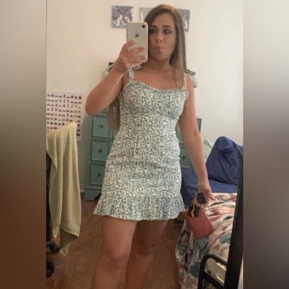 o.vianca | Dresses | Blu Spero Green Tank Floral Dress | Poshmark